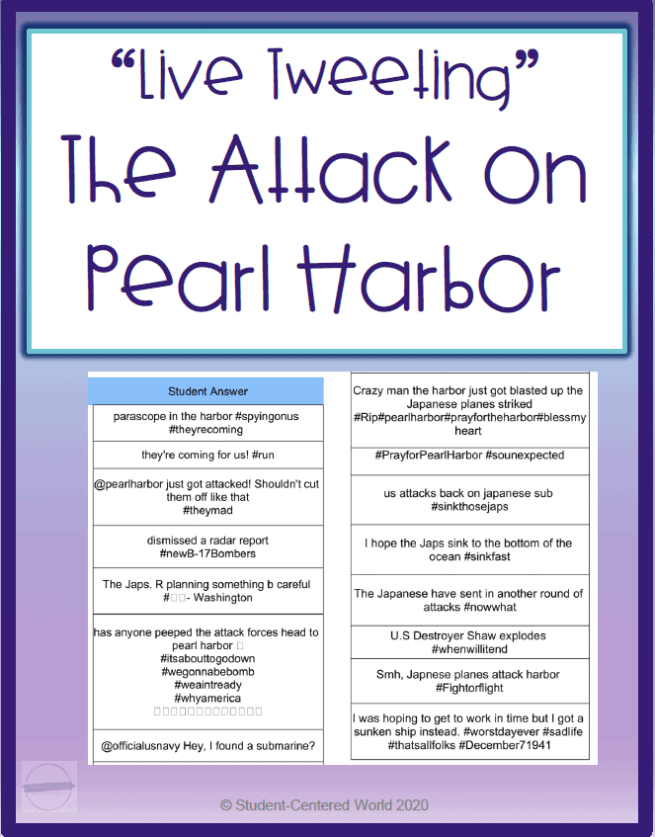 "Live Tweeting" Pearl Harbor Activity | Student-Centered World