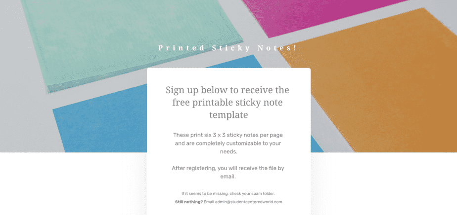 Free Post-It Template? Yes, please! ⋆ Student-Centered World